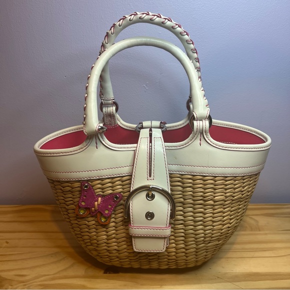 Coach | Bags | Authenticated Vintage Coach Wicker Butterfly Handbag 627 ...